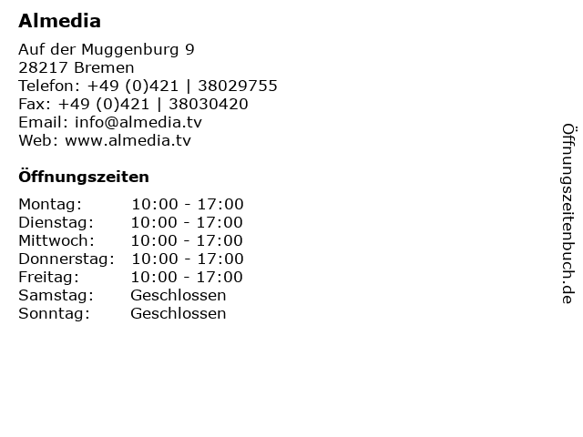ᐅ Almedia in Bremen | Telefonnummer Öffnungszeiten Adresse