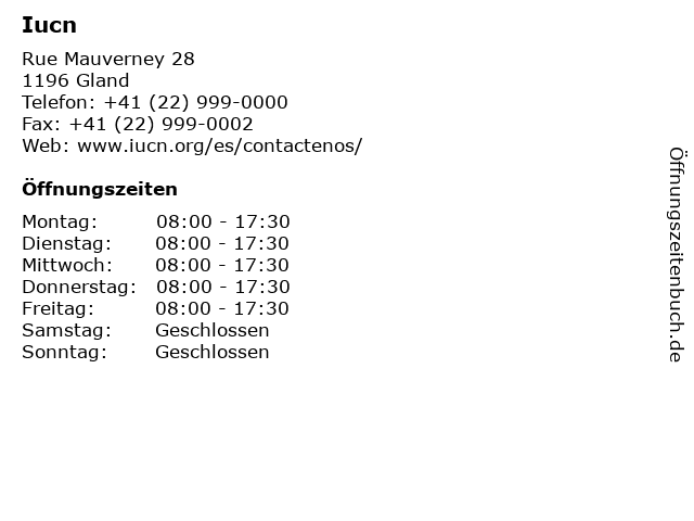 ᐅ Iucn in Gland | Telefonnummer Öffnungszeiten Adresse