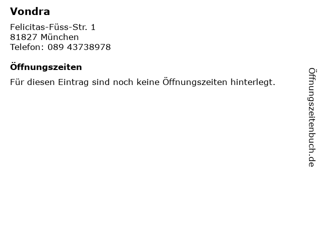 ᐅ Vondra in München | Telefonnummer Öffnungszeiten Adresse
